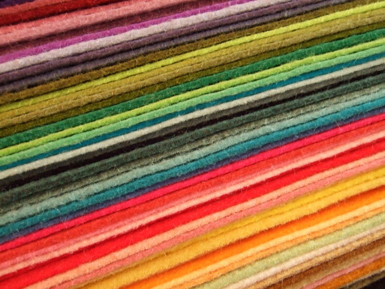 Natural Wool Felt Sheet Craft Thick Needle Felt Solid Colors - Etsy
