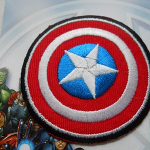 Captain America Shield Patch Embroidered Iron on Applique - Etsy