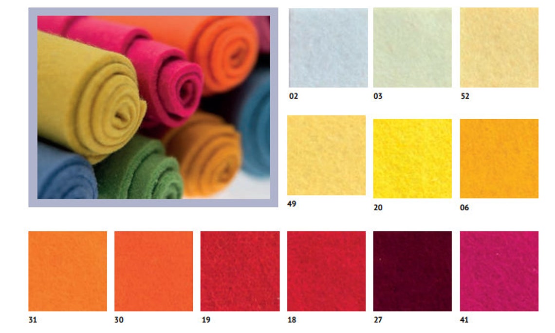 Felt Sheet Craft Thick Felt Solid Colors Cm 70x50 - Etsy