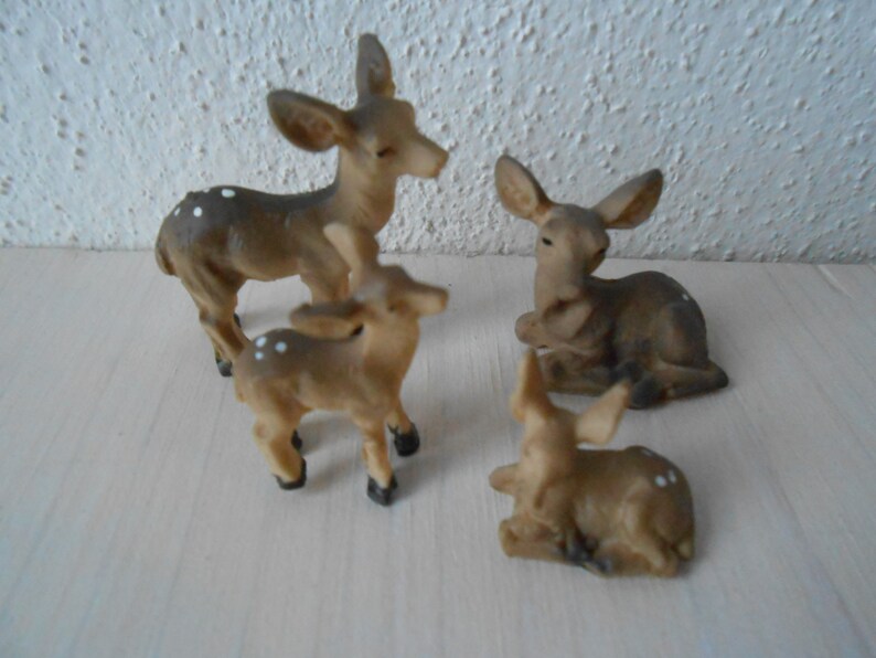 Miniature Supplies Mini Deer Couple Forest Animals Set of 2 | Etsy