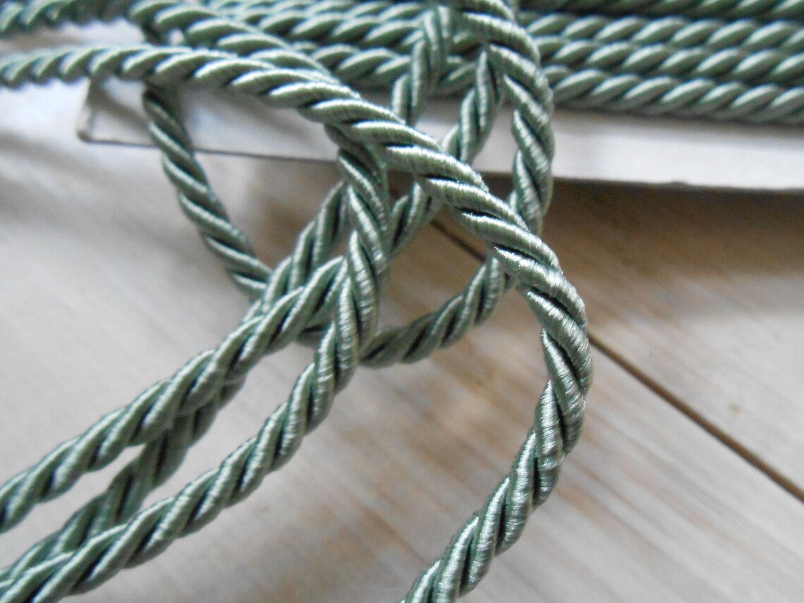 Cord Twisted Trim Satin 5 yards 1/8 width Sage Green | Etsy