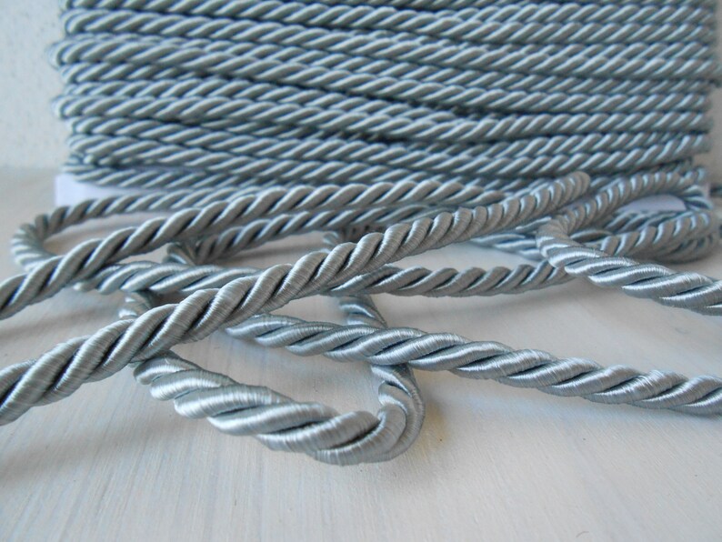 Cord Twisted Trim Satin 5 Yards 1/4 Width Silver Grey | Etsy