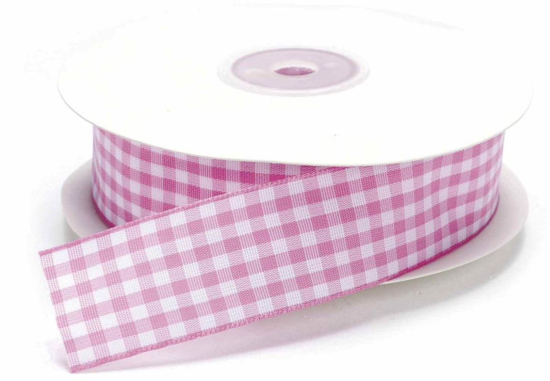 Ribbon Gingham Pink 5 Yards 1 Width - Etsy