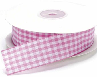 Check Ribbon Pink and Green 1/2 Inch 1 Yard - Etsy