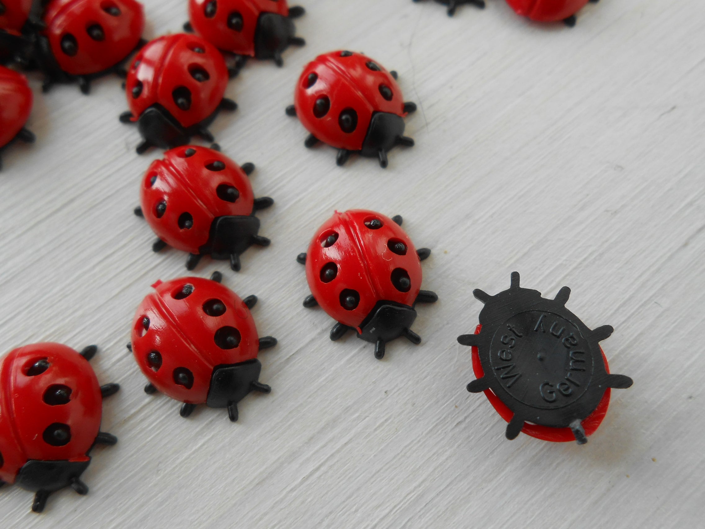 Ladybugs Red Good Luck Tags 20 pcs Plastic Embellishment | Etsy
