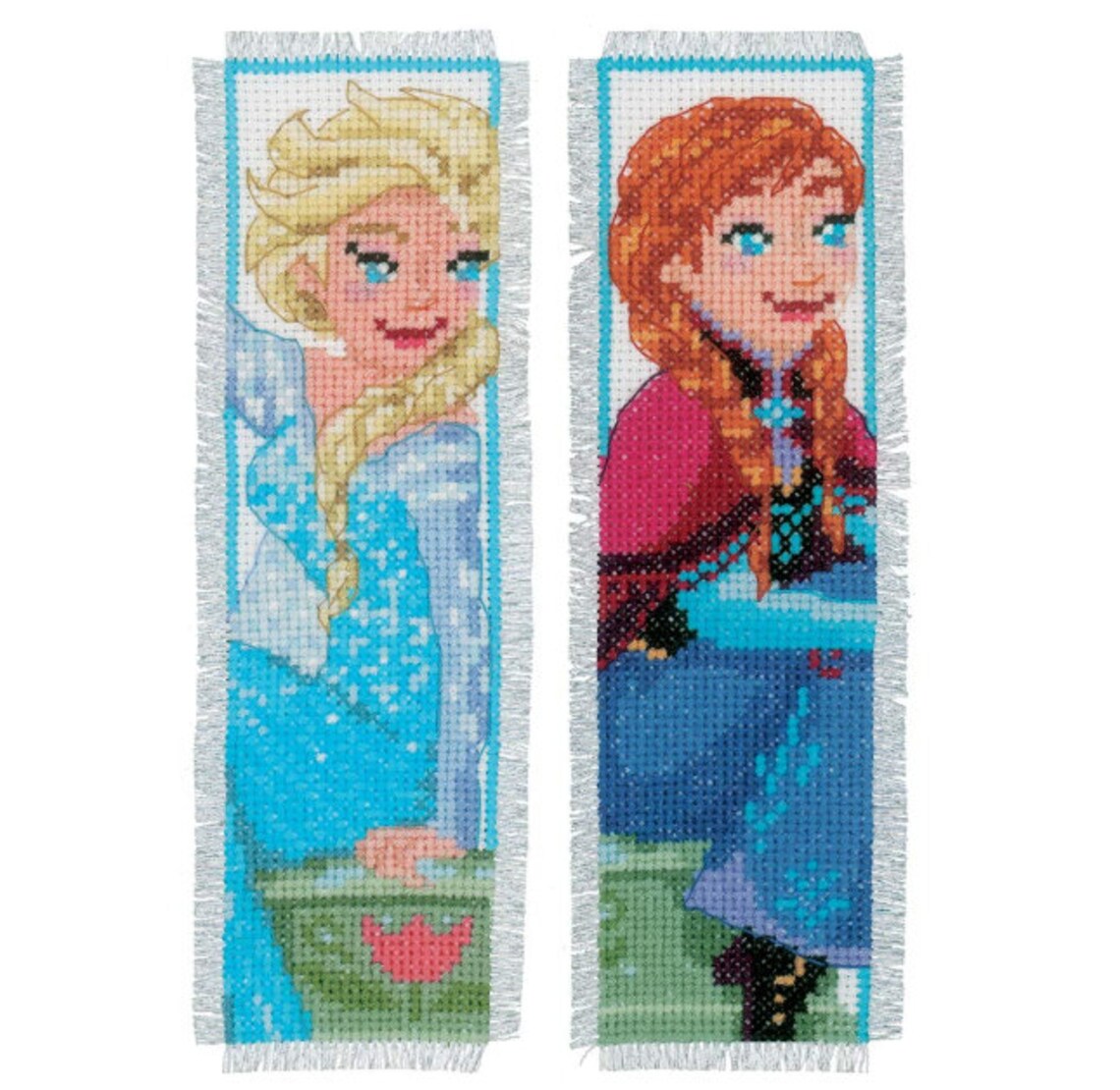 Frozen Counted Cross Stitch Kit Set of 2 Bookmarks Elsa Anna - Etsy