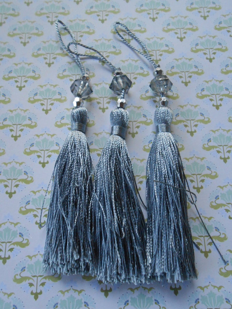 Tassel Coloured Silk Tassels with Beads cm 18 | Etsy