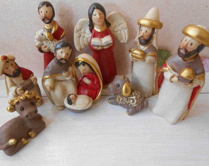 Nativity Set 8 Pcs Religious Figures Christmas Ornament Miniature Holy ...
