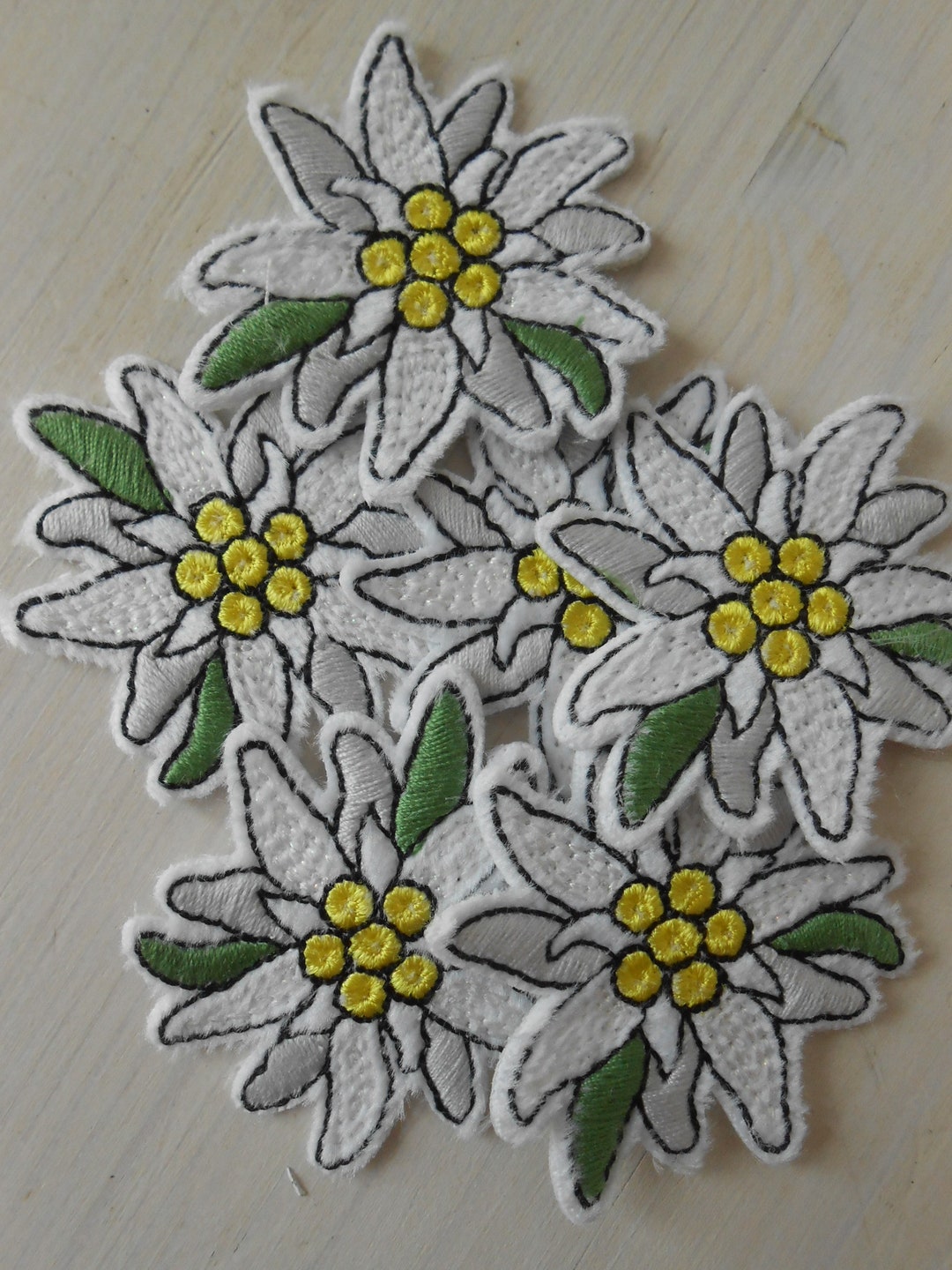 Edelweiss Iron on Set of 3 Embroidered Patch Appliques - Etsy