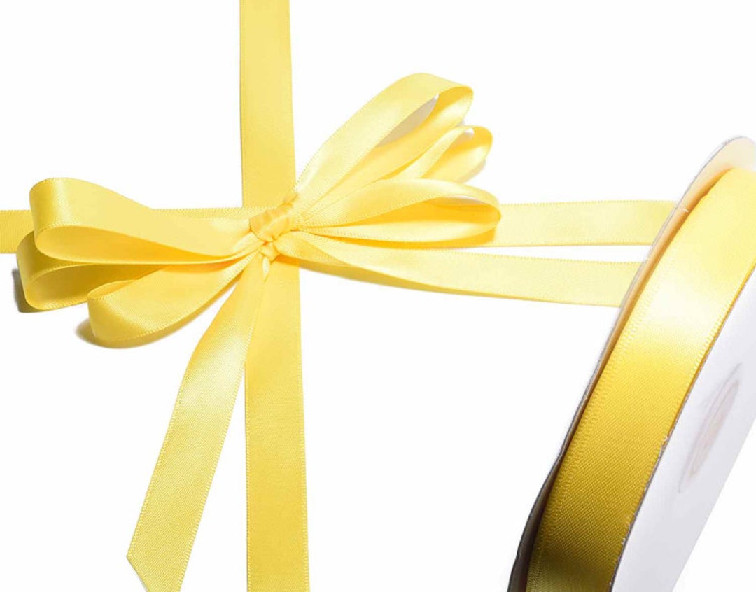 Satin Ribbon Yellow 5/8" Width 50 Mt Bulky Roll - Etsy