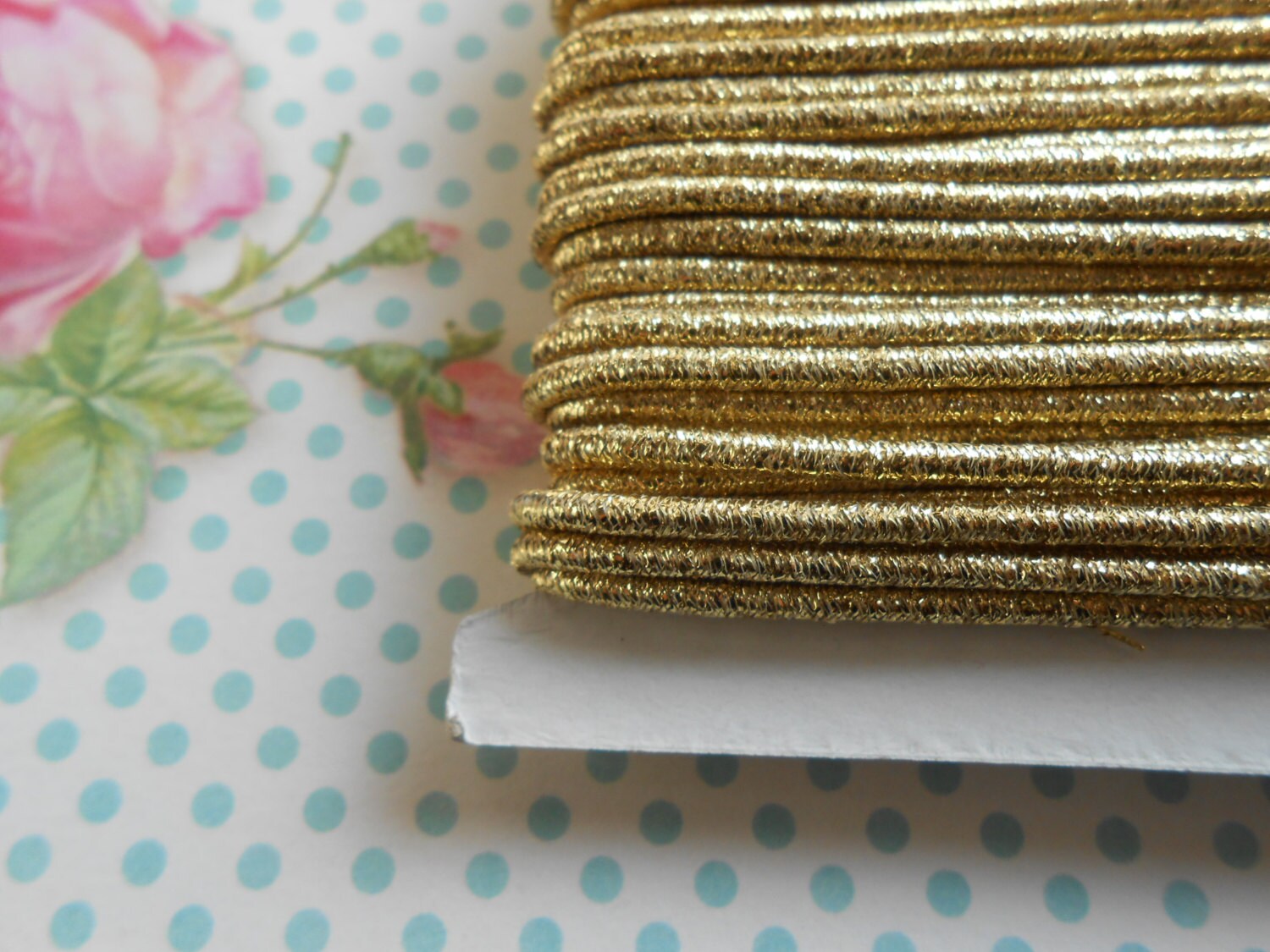 Elastic Cord Gold Tubular 1/8" Width 5 Yards - Etsy