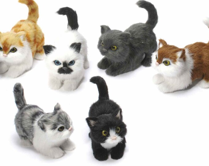 Miniature Cat Mini Animal Faux Fur Decoration - Etsy