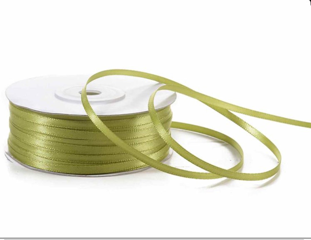 Satin Ribbon Olive Green 1/8" Width 100 Meters - Etsy