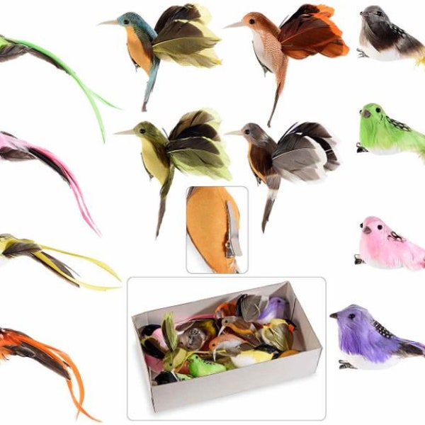 Artificial Clip on Birds for Crafts - Etsy