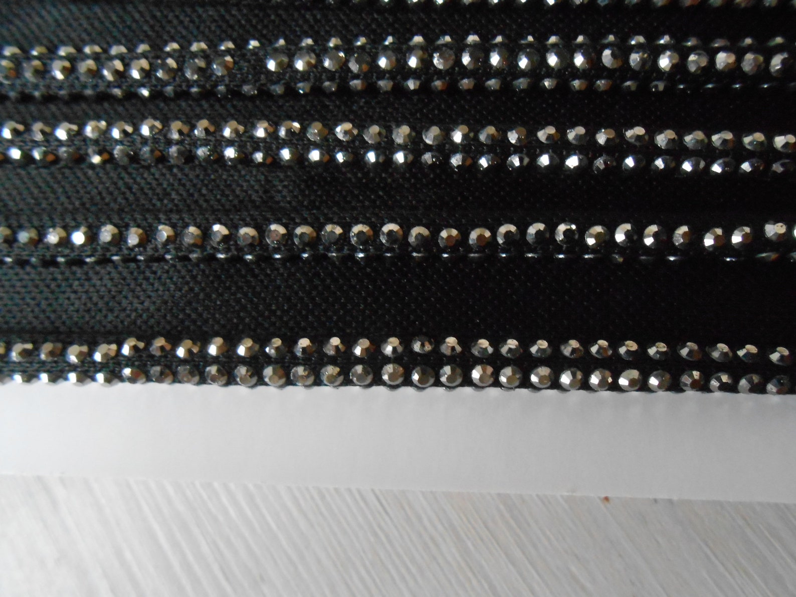 Piping Strass Black Satin Sewing Edge Embellishment 1 yard | Etsy