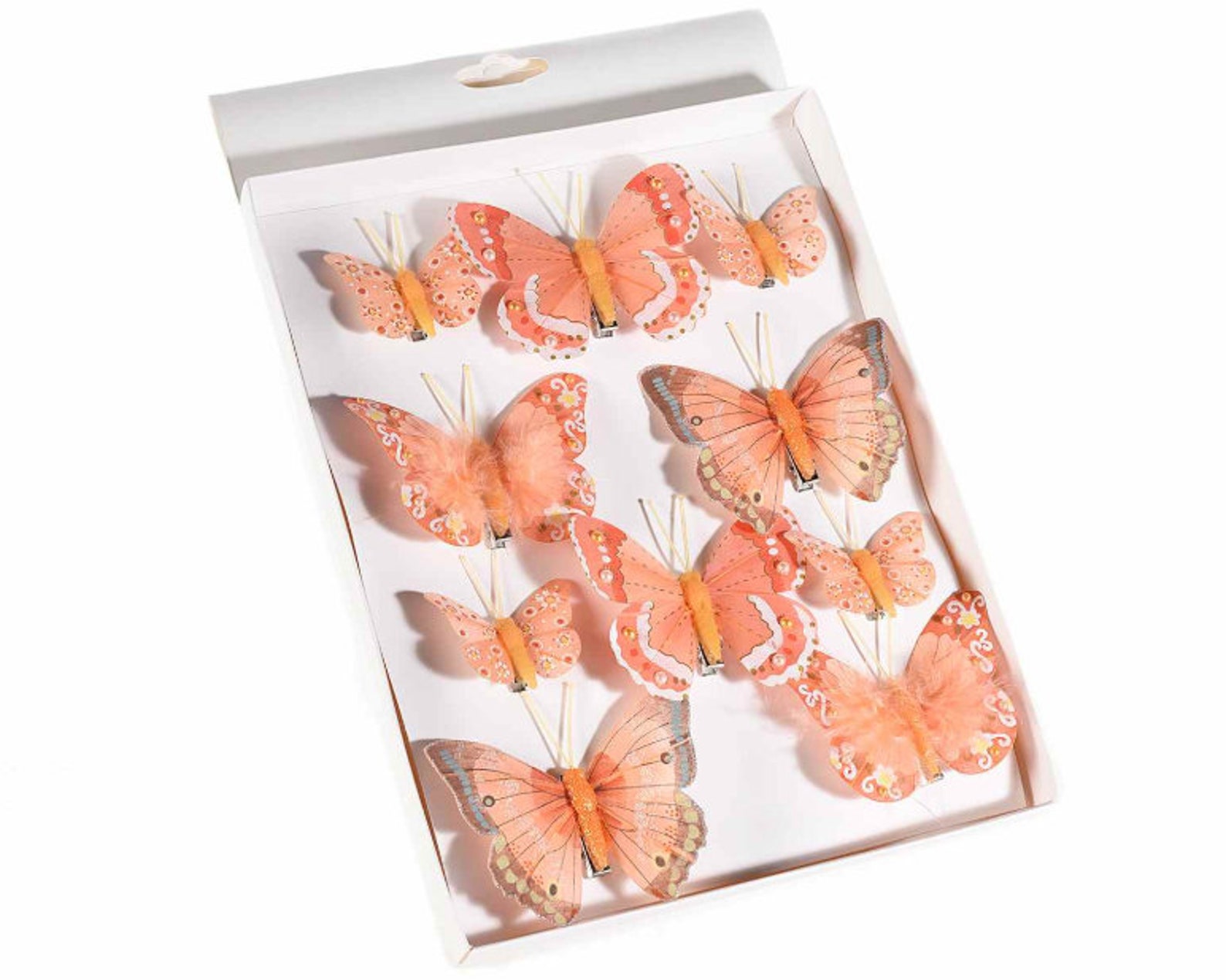 Artificial Butterflies on Clip Set of 10 Assorted Sizes Real - Etsy