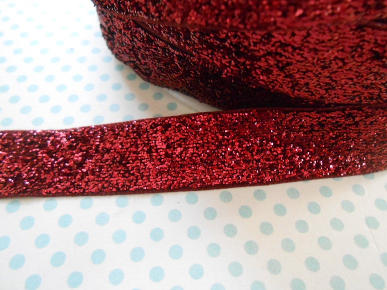 Velvet Red Trim Metallized Ribbon 5 Yards 5/8 Width - Etsy