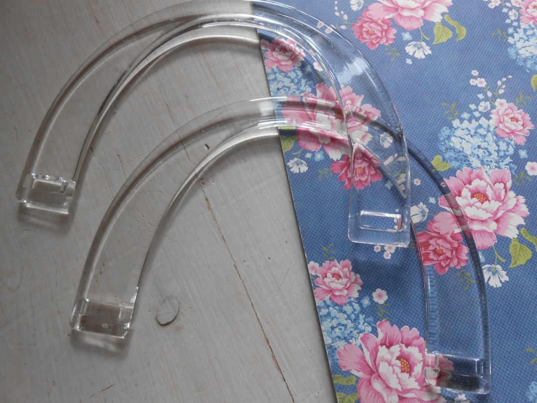 Bag Handles Set of 2 Acrylic Rounded Transparent Handles DIY Bags - Etsy