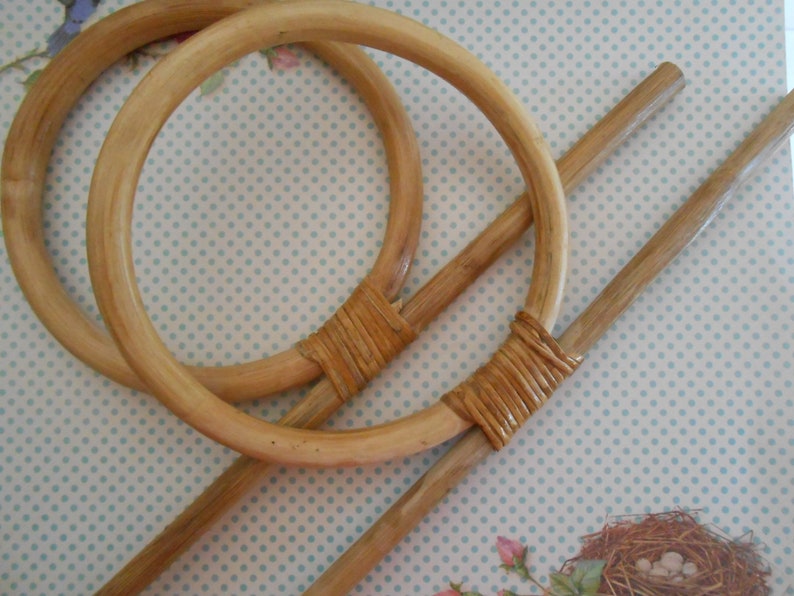 Bag Handles Natural Rattan Set of 2 Round DIY Bags Purse - Etsy