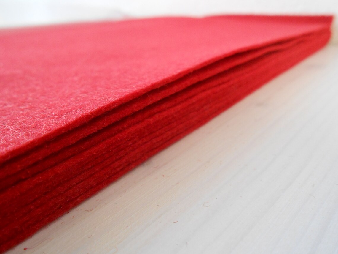 Red Felt 5 Sheets Craft Thin Felt Solid Color Patchwork cm | Etsy