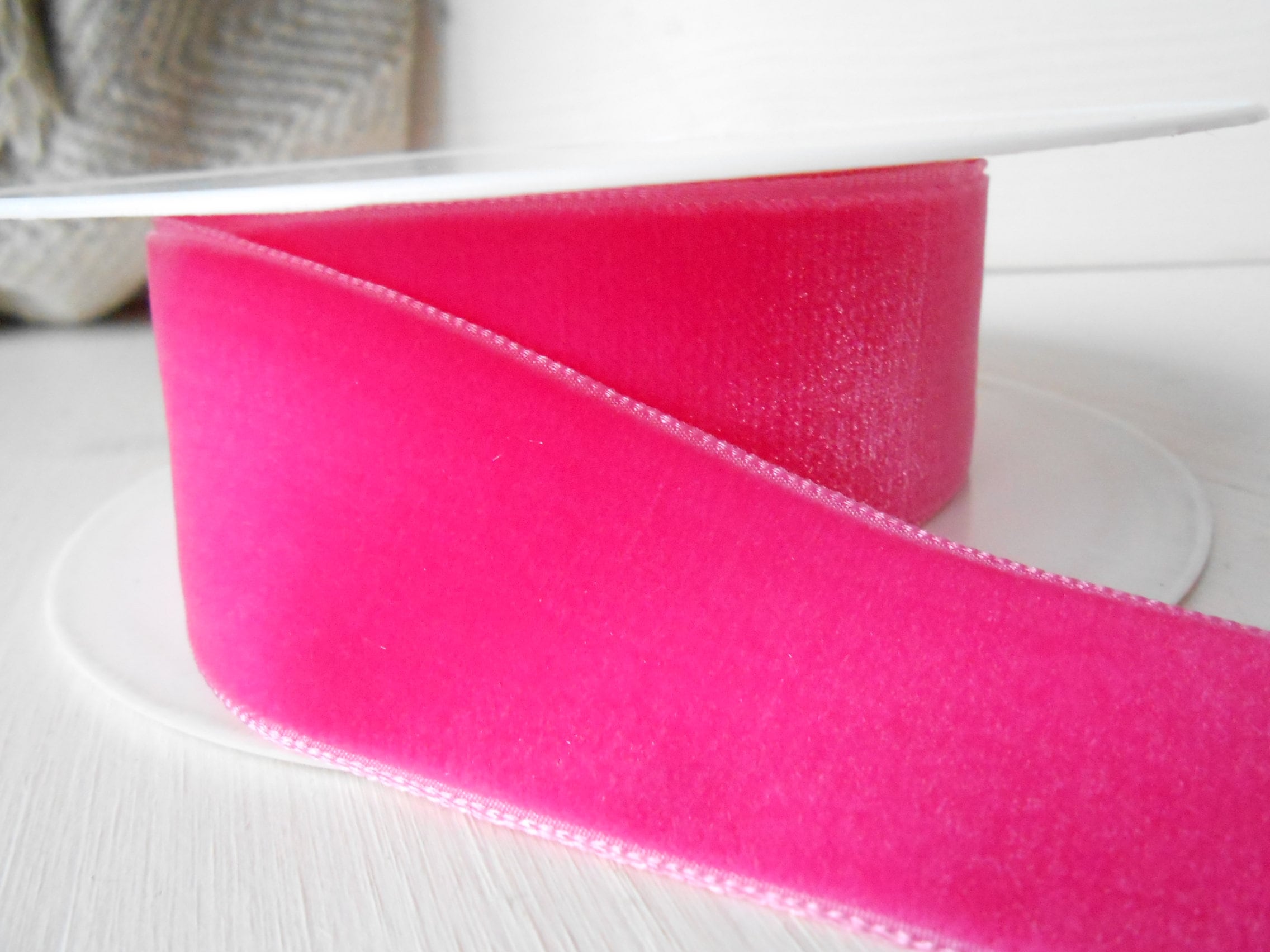 Velvet Ribbon Hot Pink 2 Yards 1 1/2width | Etsy