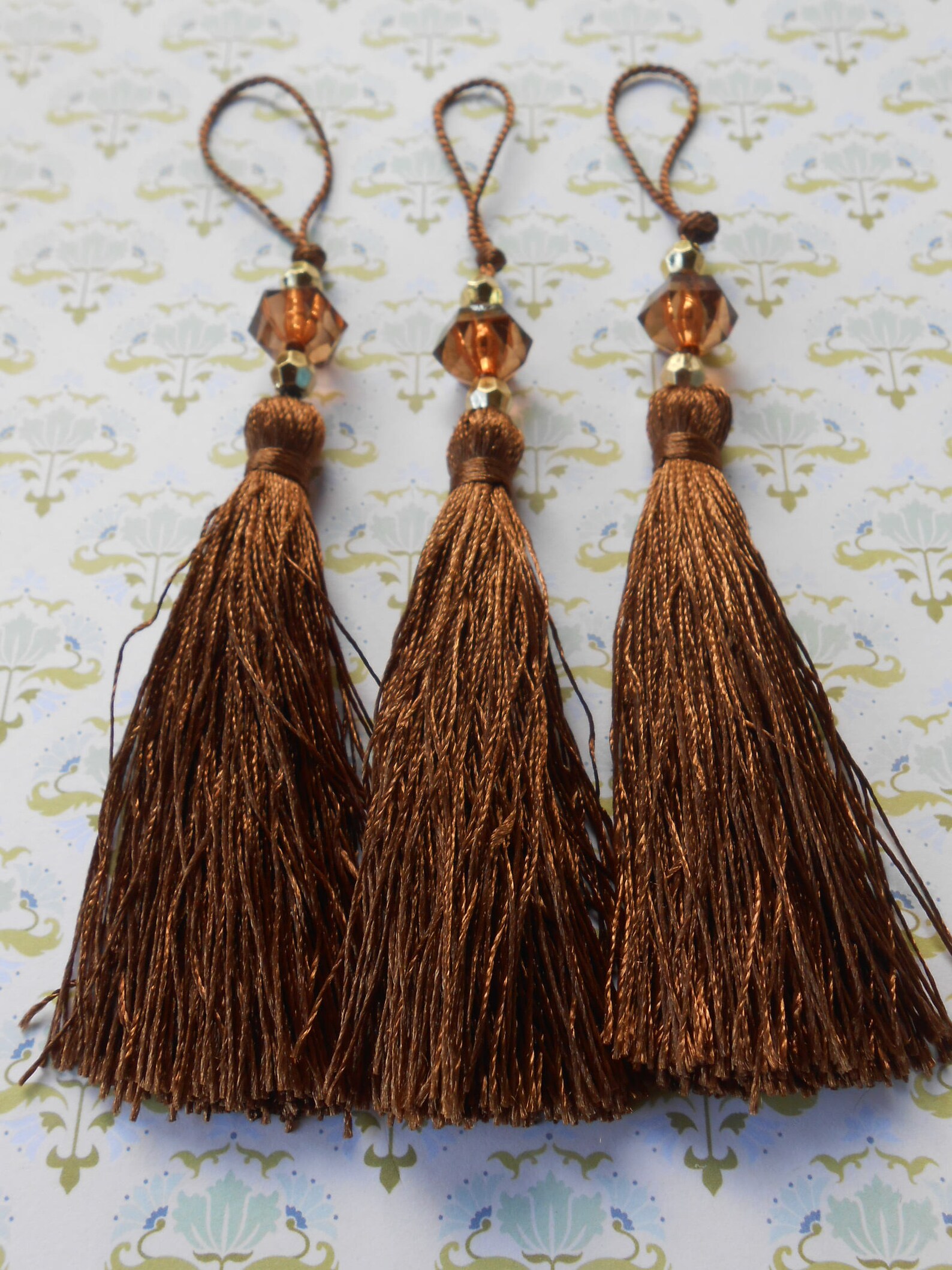 Tassel Coloured Silk Tassels With Beads Cm 18 - Etsy
