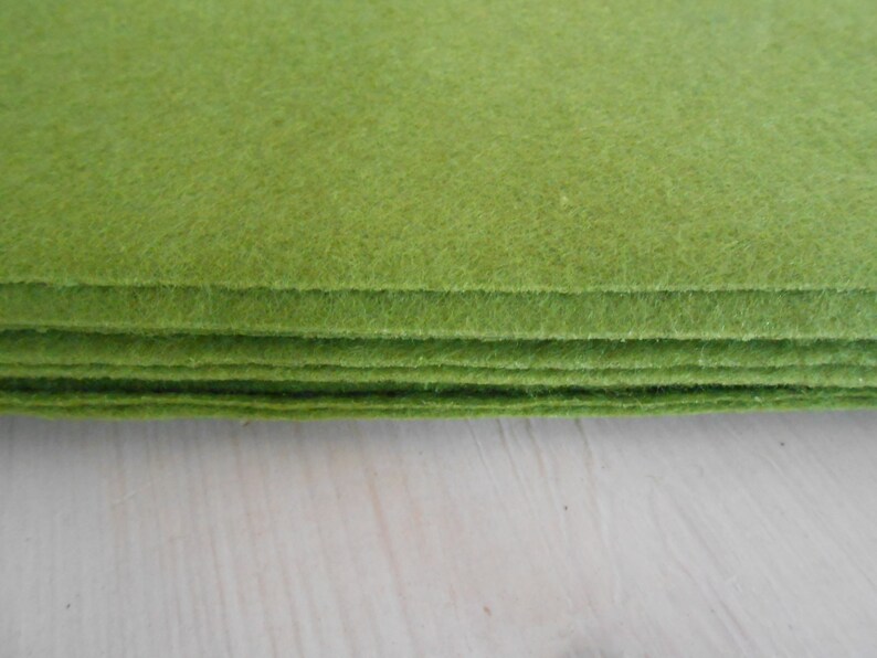 Felt 5 Sheets Craft Thin Felt Light Green Moss Solid Color - Etsy