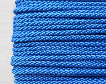 Royal Blue Satin Rope Trim. Royal Blue Silky Rope Tape/ Satin Rope Tape ...