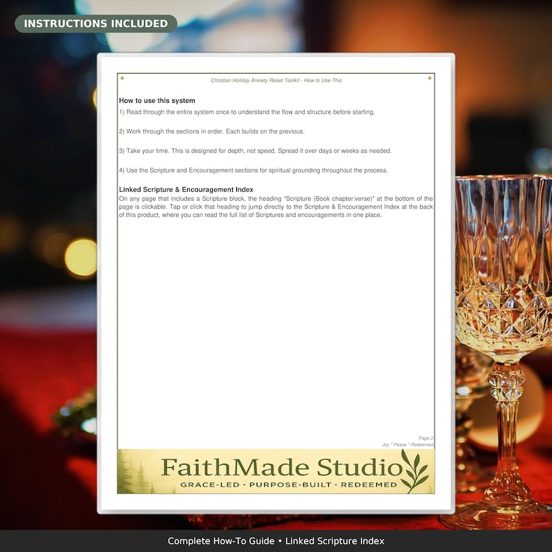 Christian Holiday Anxiety Reset Toolkit Printable PDF - Etsy