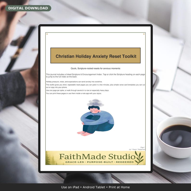 Christian Holiday Anxiety Reset Toolkit Printable PDF - Etsy