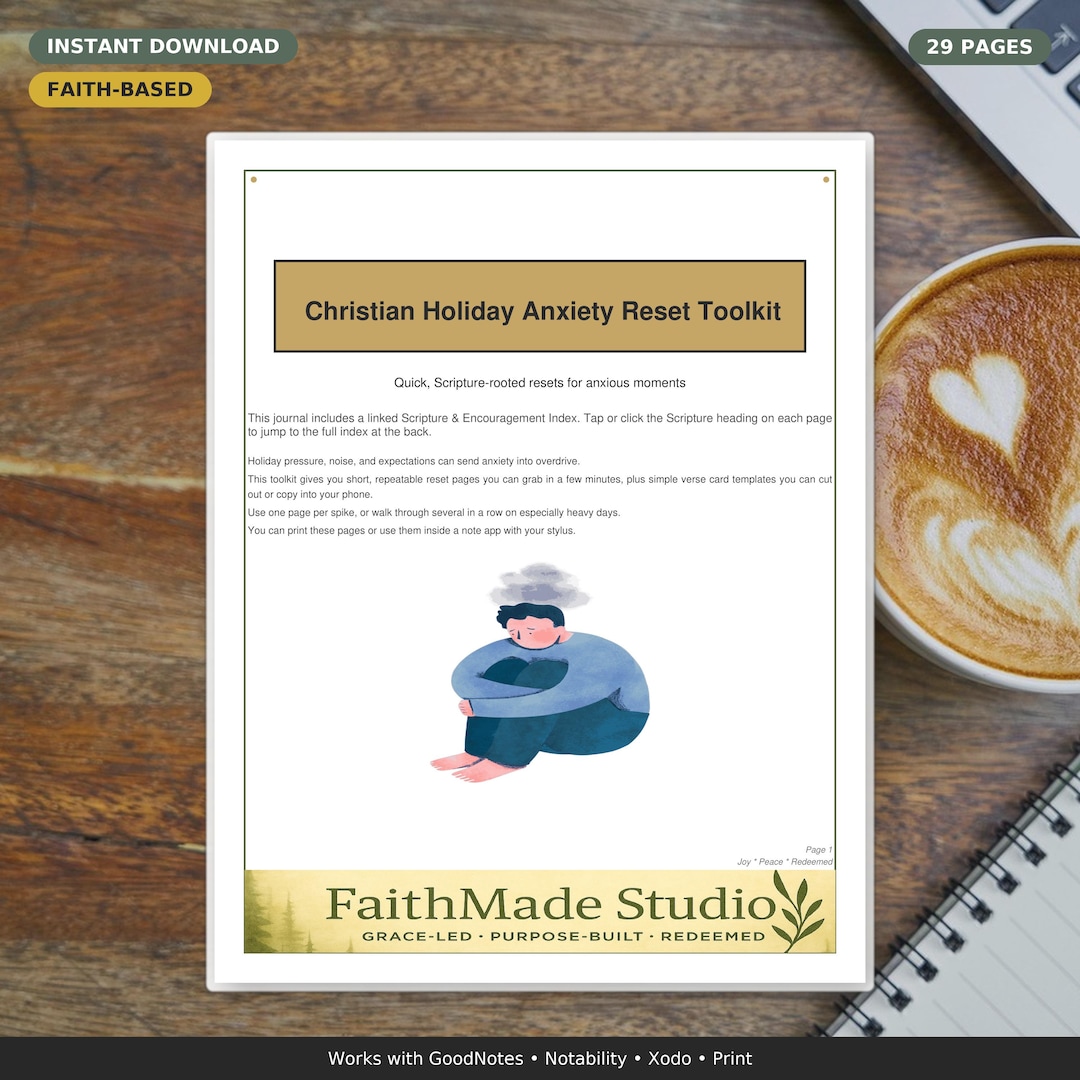 Christian Holiday Anxiety Reset Toolkit Printable PDF - Etsy