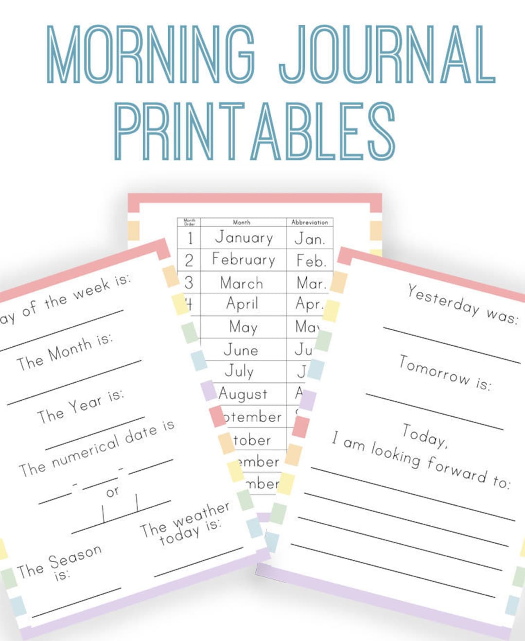Kids Morning Journal Page Homeschool Downloads Elementary - Etsy