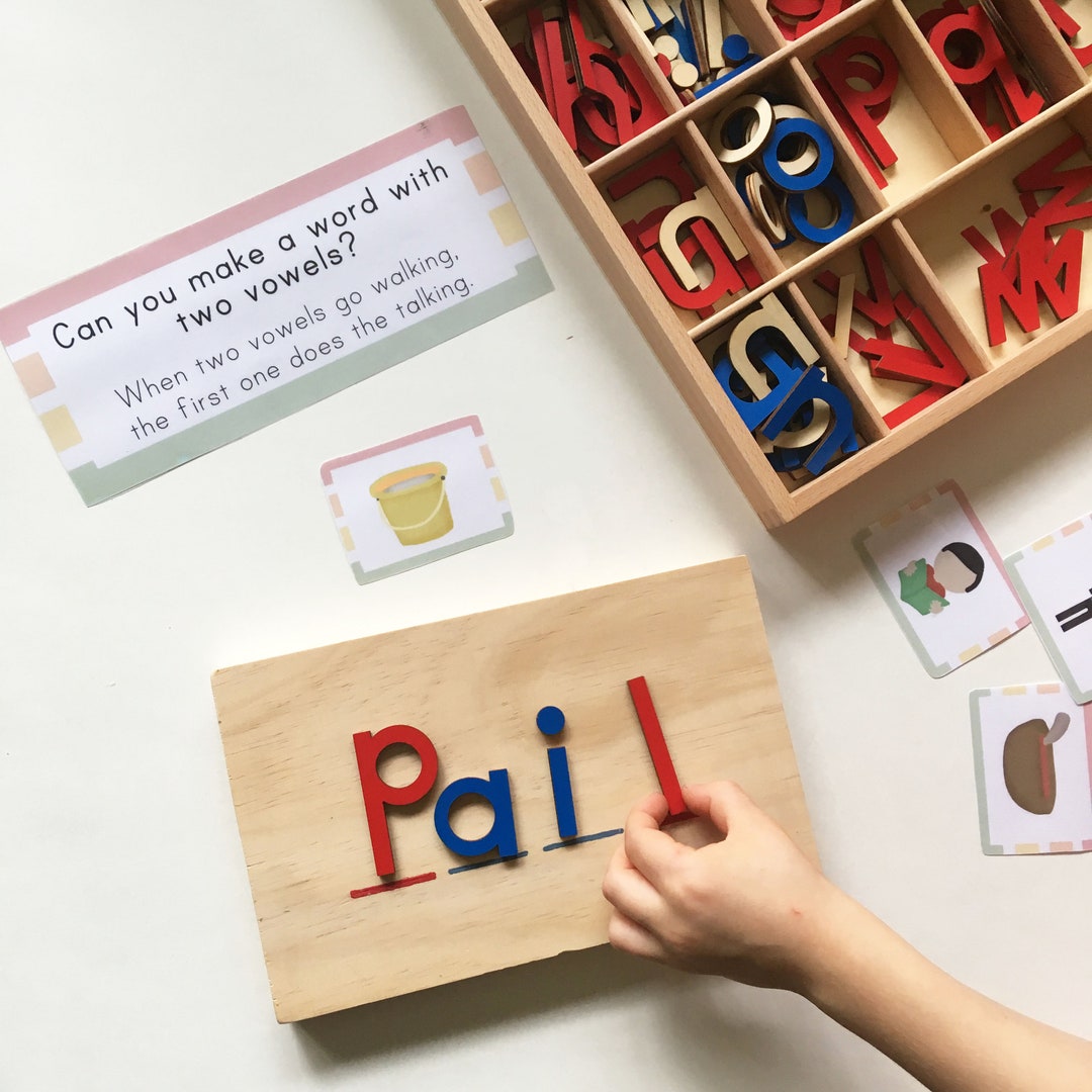 Montessori Moveable Alphabet Silent E Double Vowel Activity - Etsy