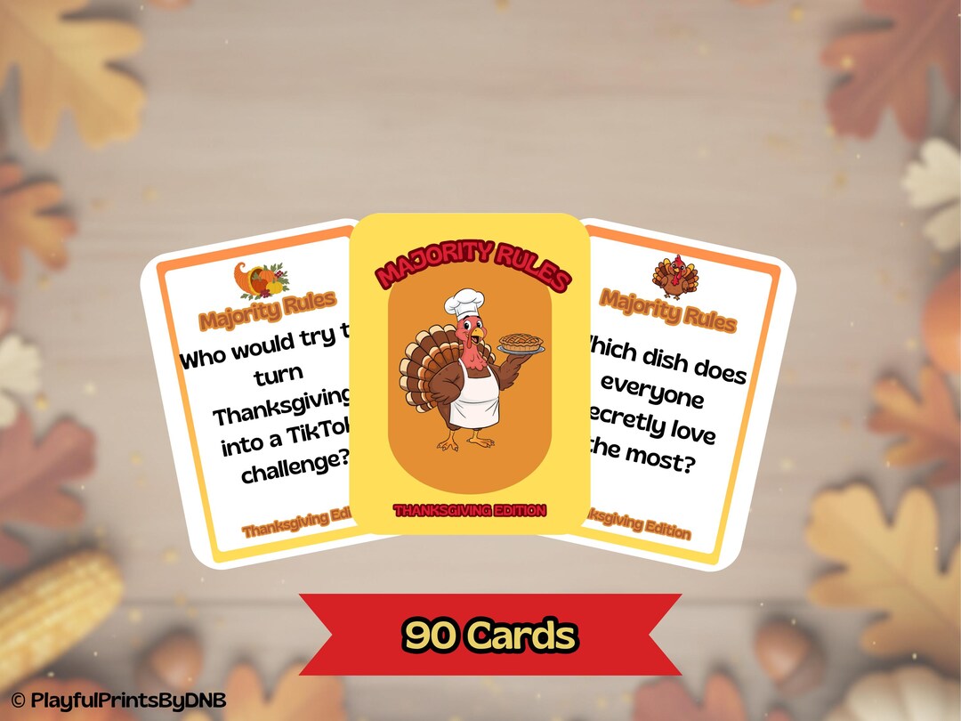 Thanksgiving Majority Rules Game | Holiday Party (instant Download) - Etsy