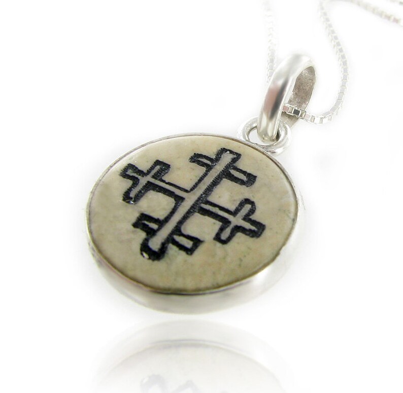 Cross Crosslet on Jerusalem Stone Silver Necklace Pendant - Etsy Israel