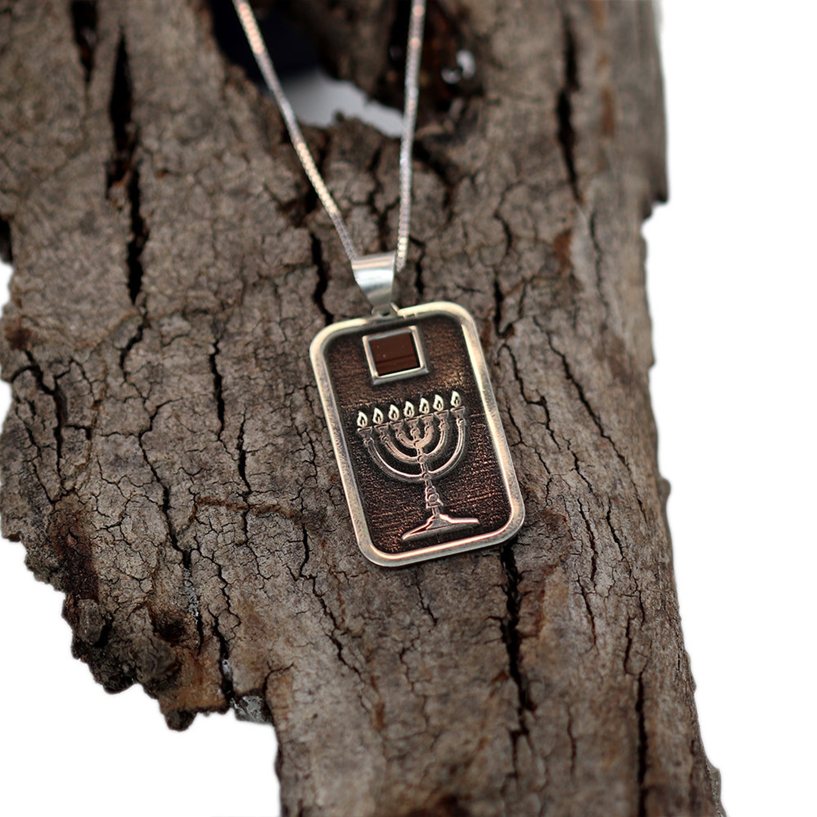 Menorah seven-lamp Nano Bible Necklaces Jewelry Silver 925 - Etsy