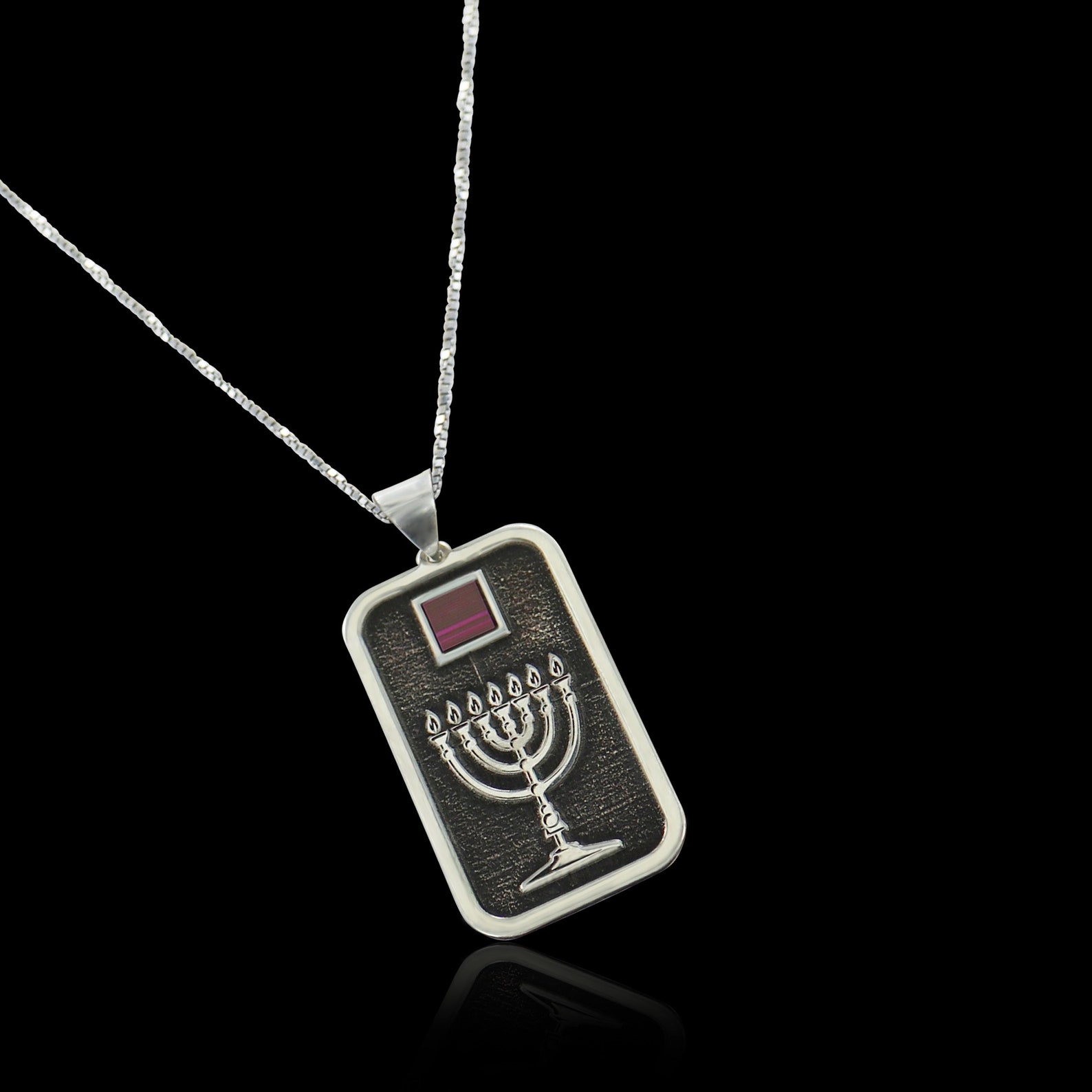 Menorah seven-lamp Nano Bible Necklaces Jewelry Silver 925 - Etsy