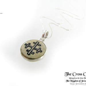 Cross Crosslet on Jerusalem Stone Silver Necklace Pendant - Free ...