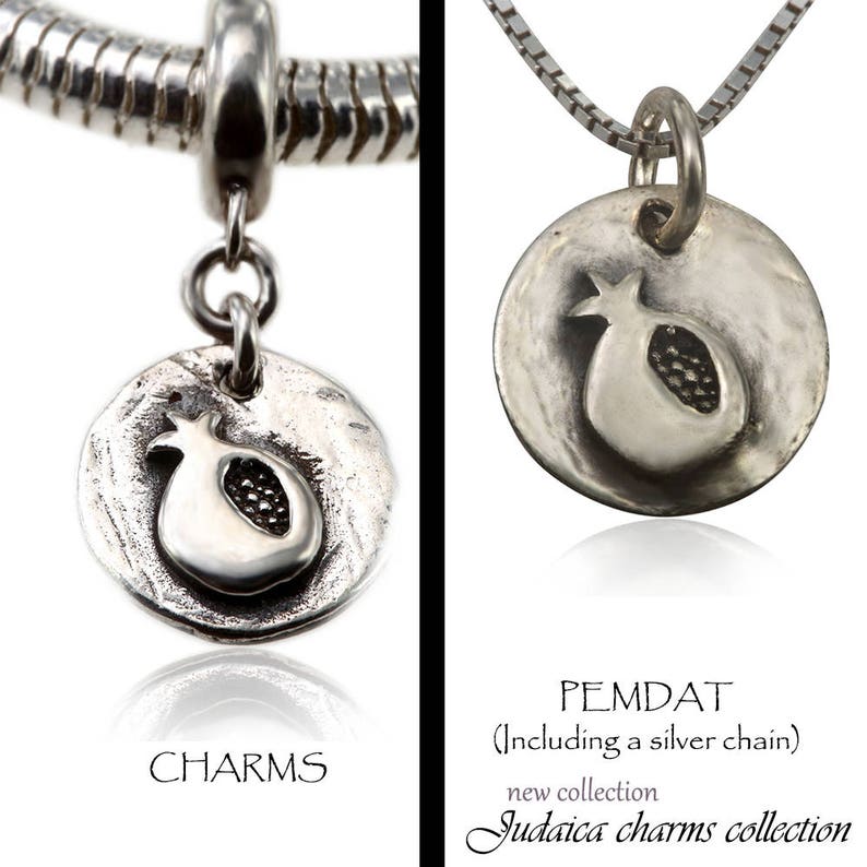 Pomegranate Sterling Silver Charm or Pendant - Etsy
