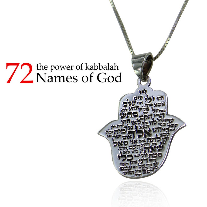 72 Names of God Hamsa Silver 925 Necklace Pendant Free | Etsy