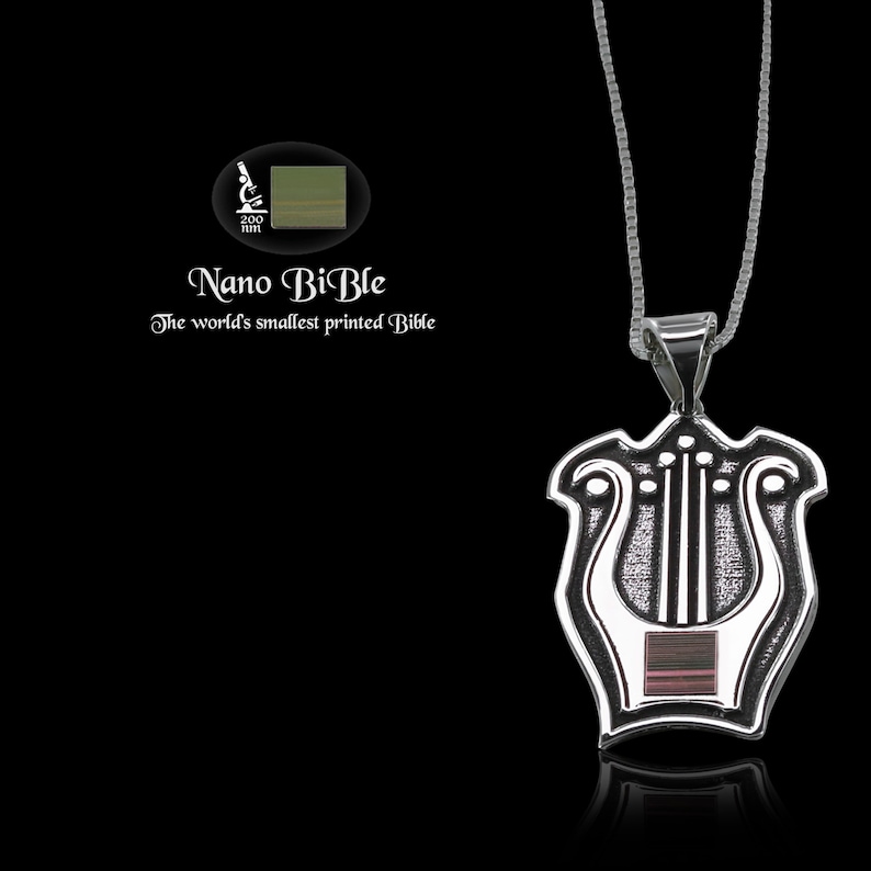 King David Harp Nano Bible Necklaces Jewelry Silver 925 Free | Etsy