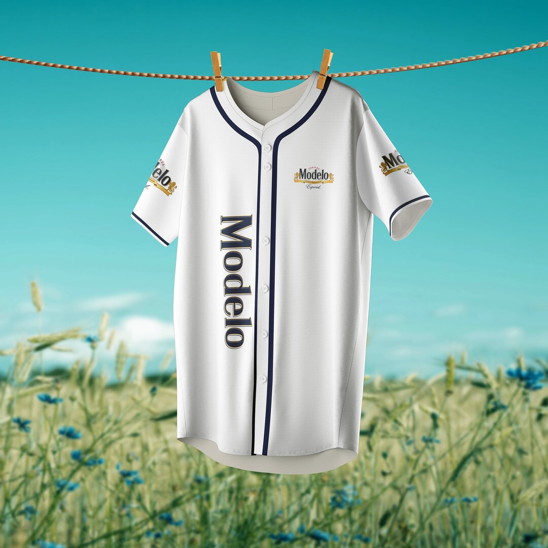 White Modelo Especial Baseball Jersey Modelo Shirts Modelo Apparel ...