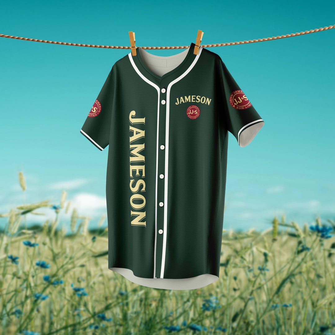 Personalized Green Jameson Baseball Jersey Shirt Jameson Shirts Jameson ...