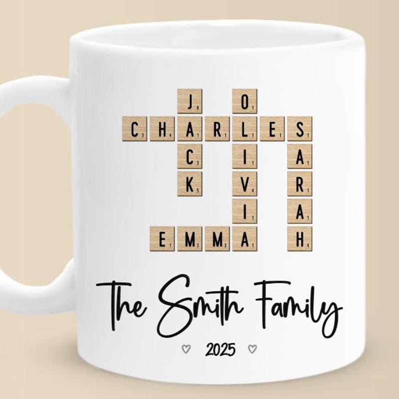 Family Names Scrabble Mug - Etsy