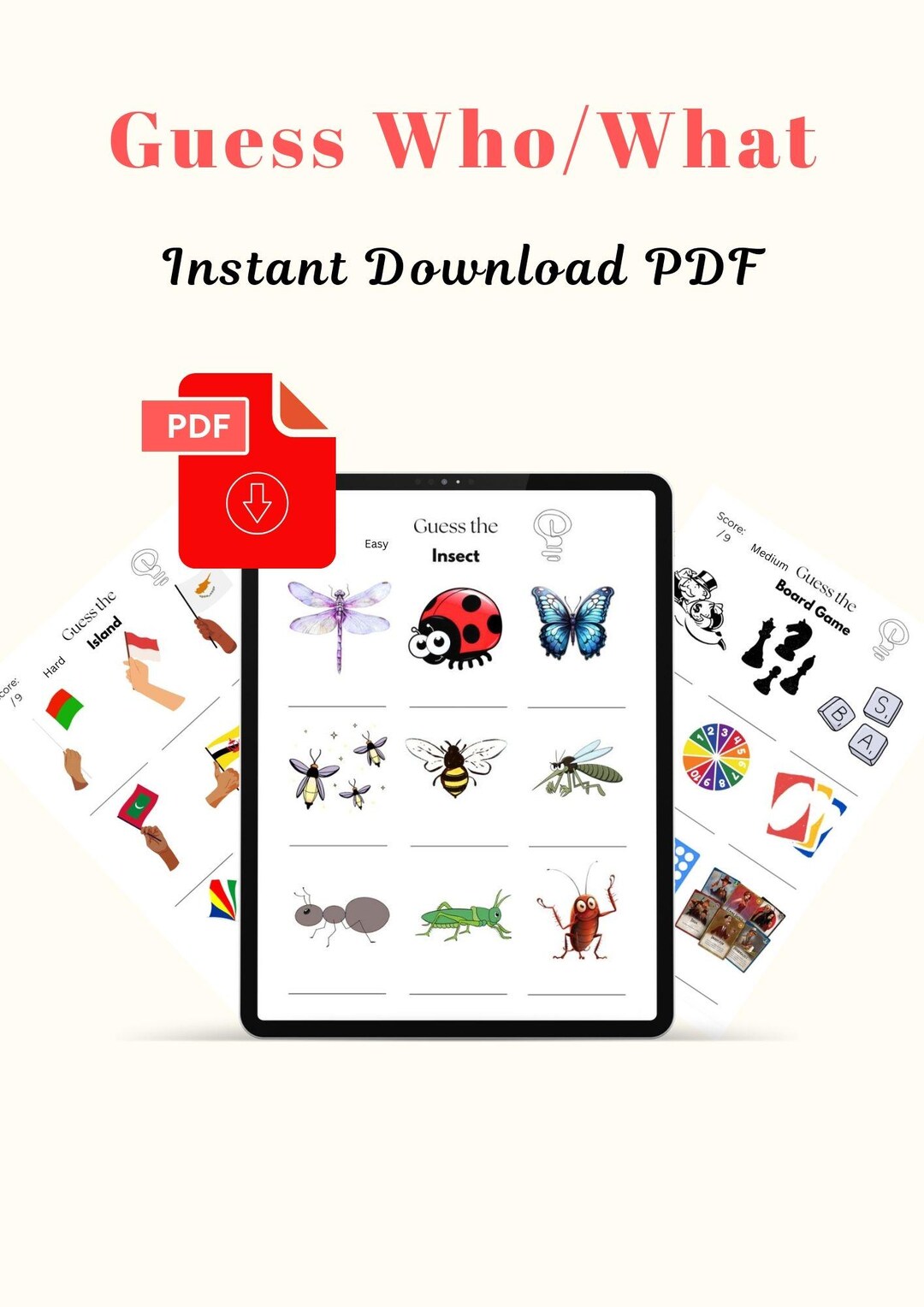 120 Educational Guessing Game With Key Answer| Printable Trivia Quiz ...