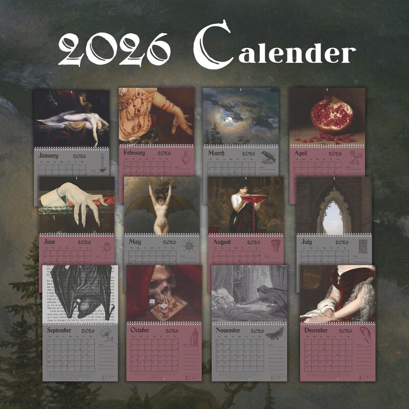 Gothic Vampire Calendar - Etsy UK