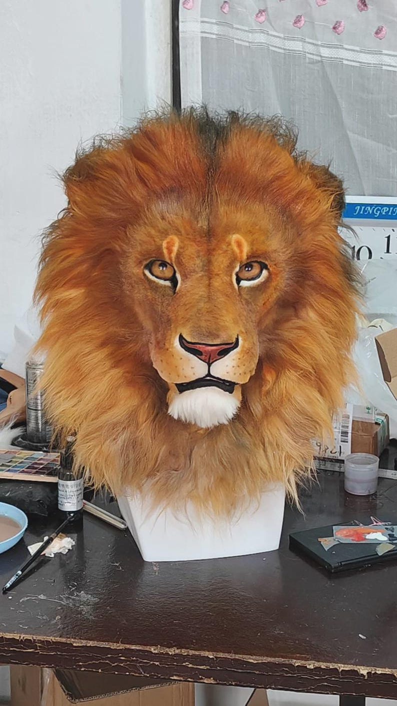 Realistic African Lion Head Mask - Etsy