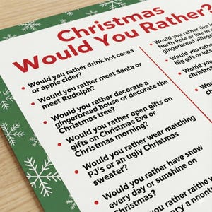 Christmas Would You Rather Game | Holiday Party Game | Christmas ...