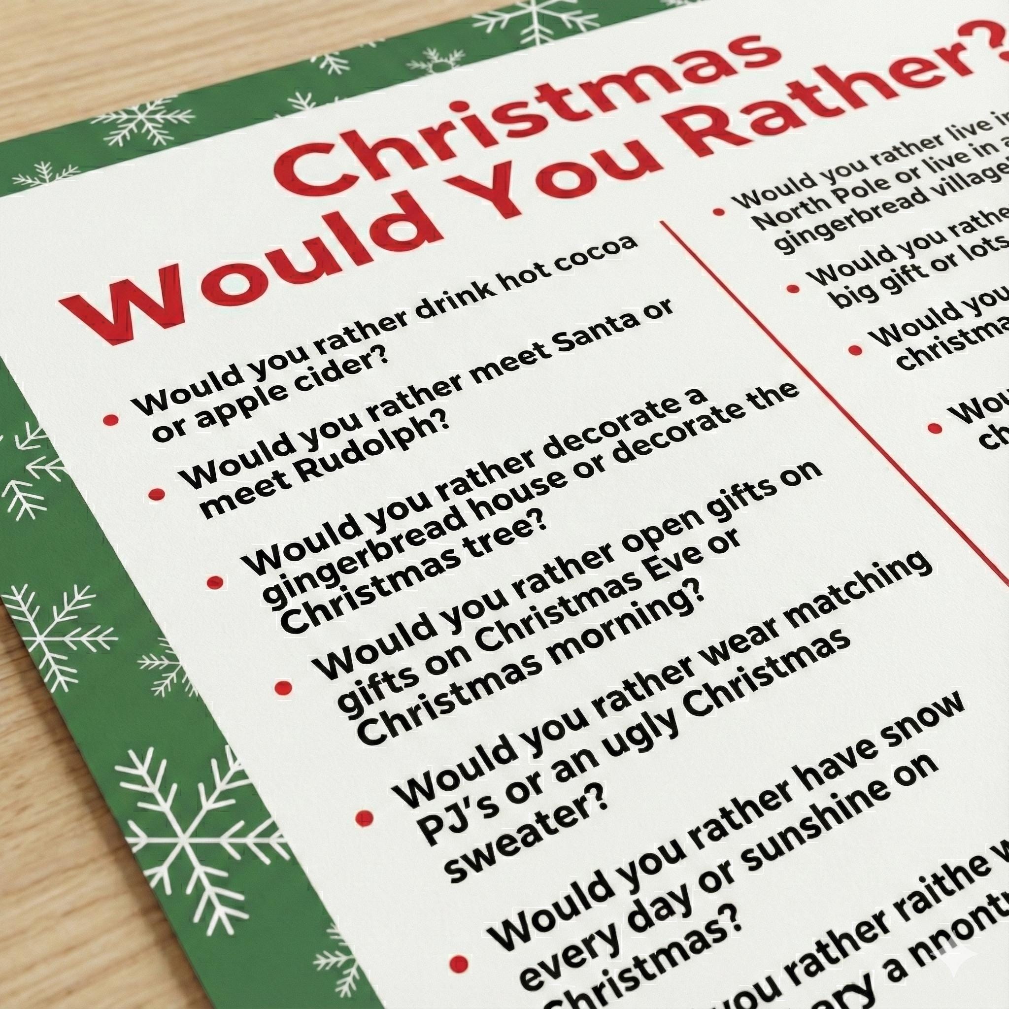Christmas Would You Rather Game | Holiday Party Game | Christmas ...