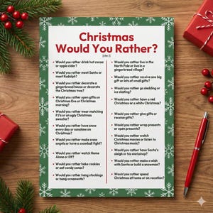 Christmas Would You Rather Game | Holiday Party Game | Christmas ...